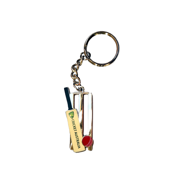 Cricket Australia Stumps and Bat Keyring