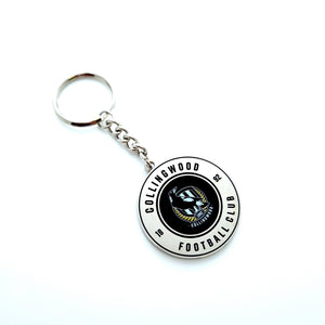 Collingwood Magpies Round AFL Logo Keyring